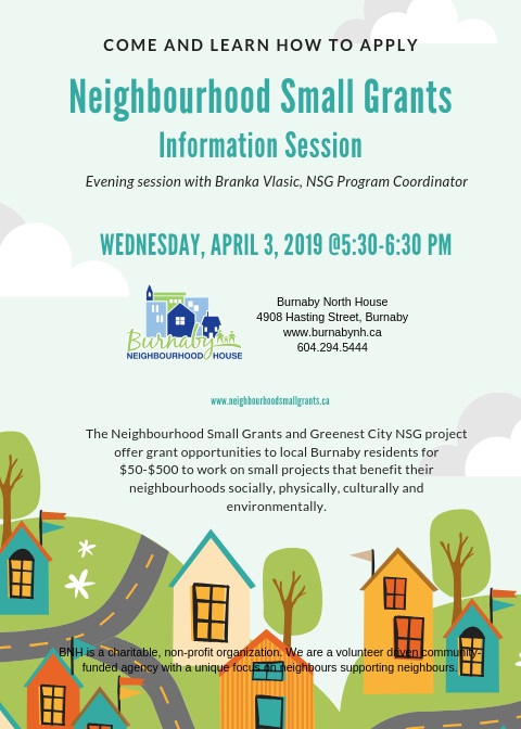 Small Grants Program - Burnaby Neighbourhood House